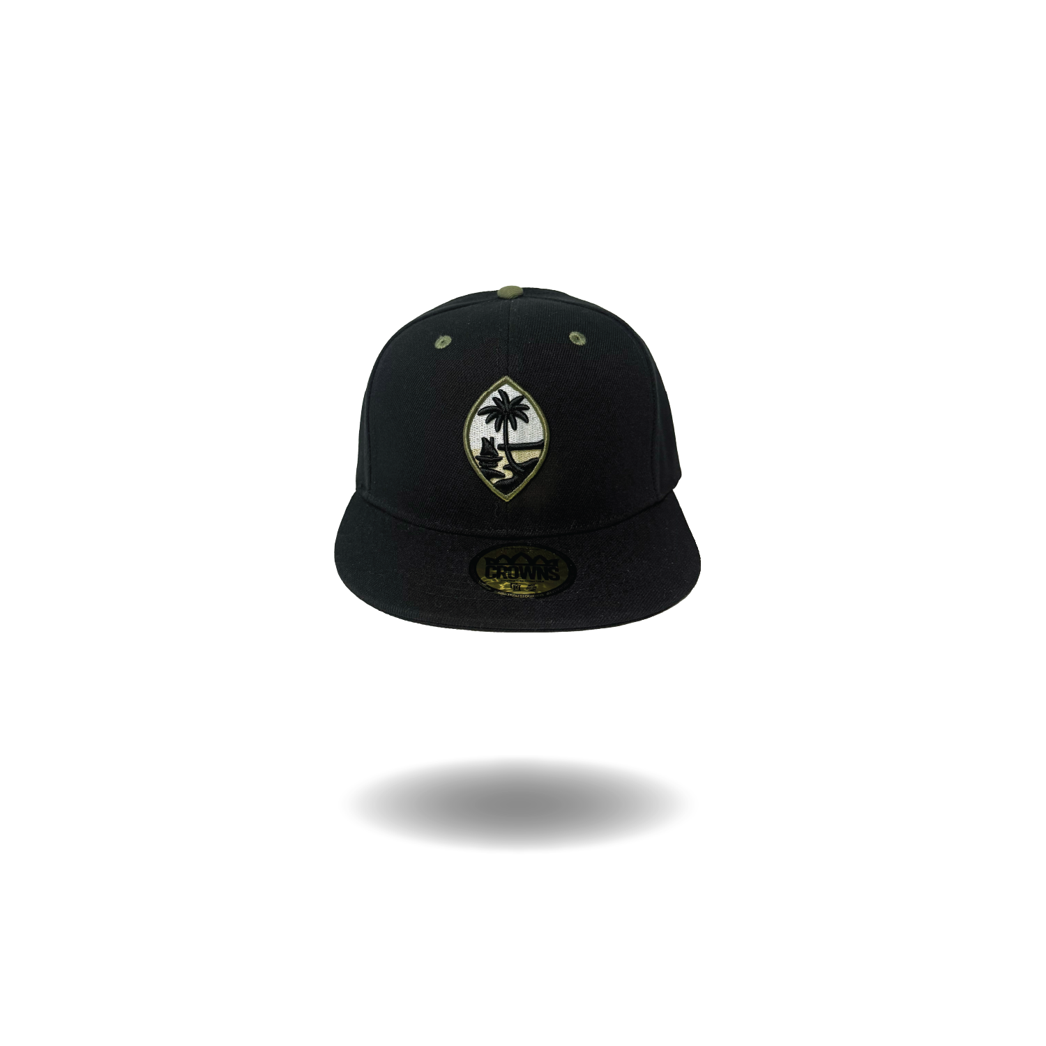 GU Seal Fitted Cap - Olive Seal on Black – Crowns Guam